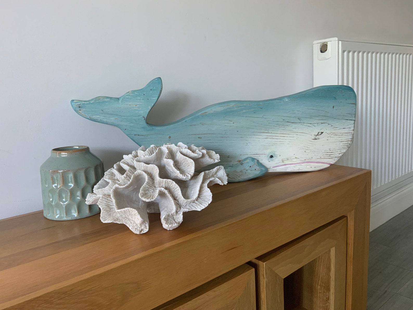 Large Wood Whale, Beach Home Decor, Whale Art, Ocean, Shades of Blue ...