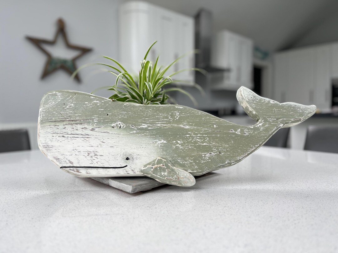 Home Decor, Reclaimed Wooden Whale, Moby Whale Wall Decor, Nautical ...