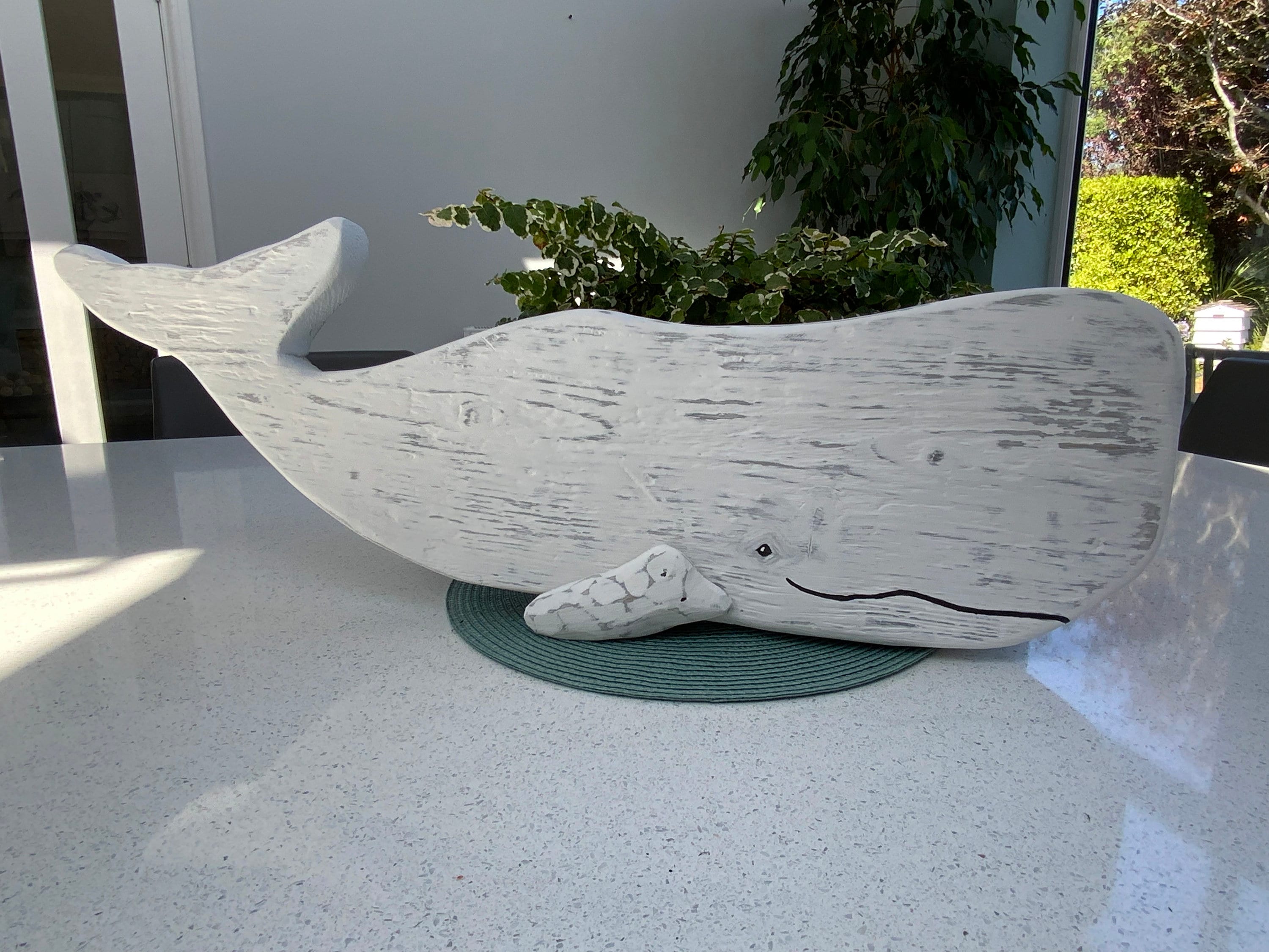 Large Wooden Whale, Ocean Art, Beach House Decor, Whale Wall Hanging ...