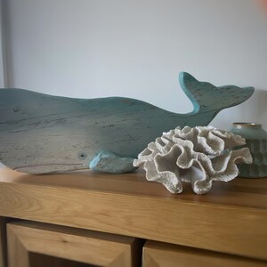 Large Wood Whale, Beach Home Decor, Whale Art, Ocean, Shades of Blue ...