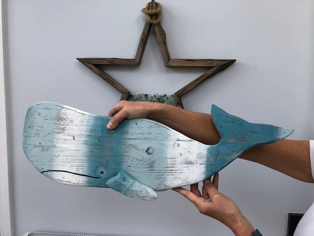 Wooden Whale, Nautical, Beach Home Decor, Whale Wall Hanging, Coastal ...