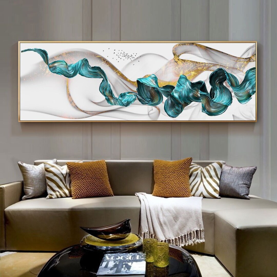 Abstract Golden Jade Splash Fine Wide Format Wall Art Canvas - Etsy