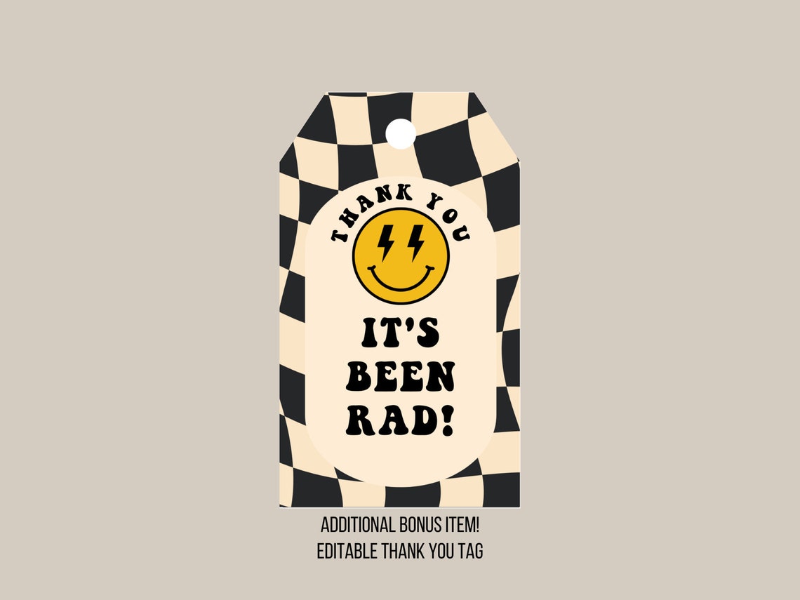 Rad Birthday Invitation | Smiley Birthday Invitation | Too Cool Party ...