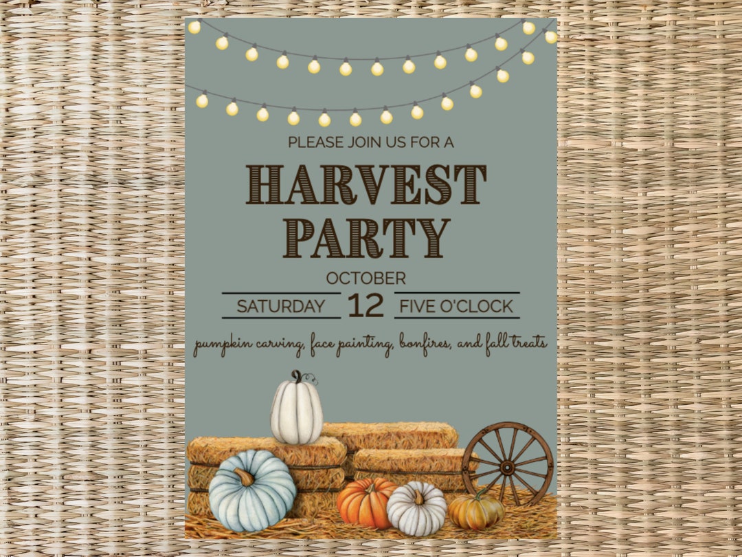 Harvest Party Invitation | Fall Party Invitation | Editable Fall Invite ...