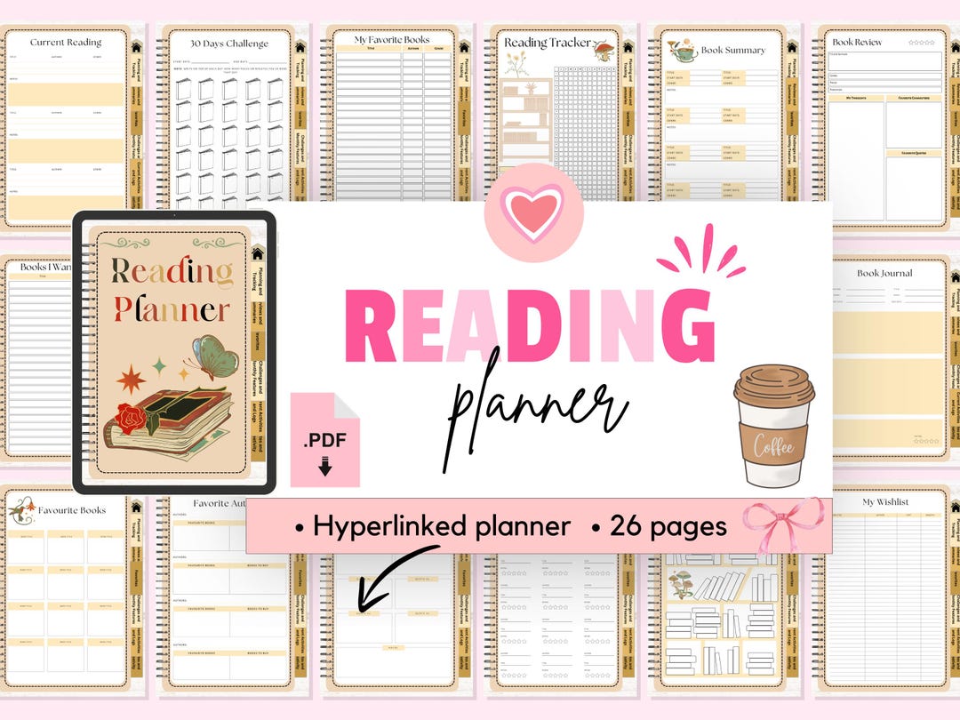 Ultimate Reading Planner PDF, Book Tracker, Reading Log Journal ...