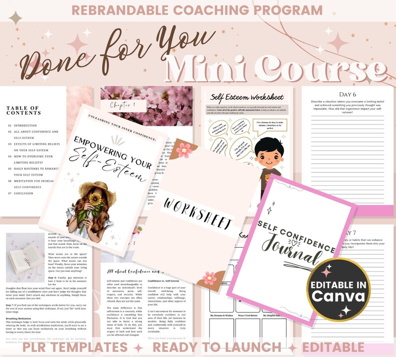 Done for You, Empowering Your Self-esteem Workbook, Self Confidence ...