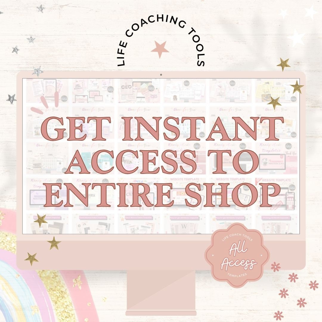 Entire Shop Access bundle, Female Life Coach Toolkit, Coaching Template ...