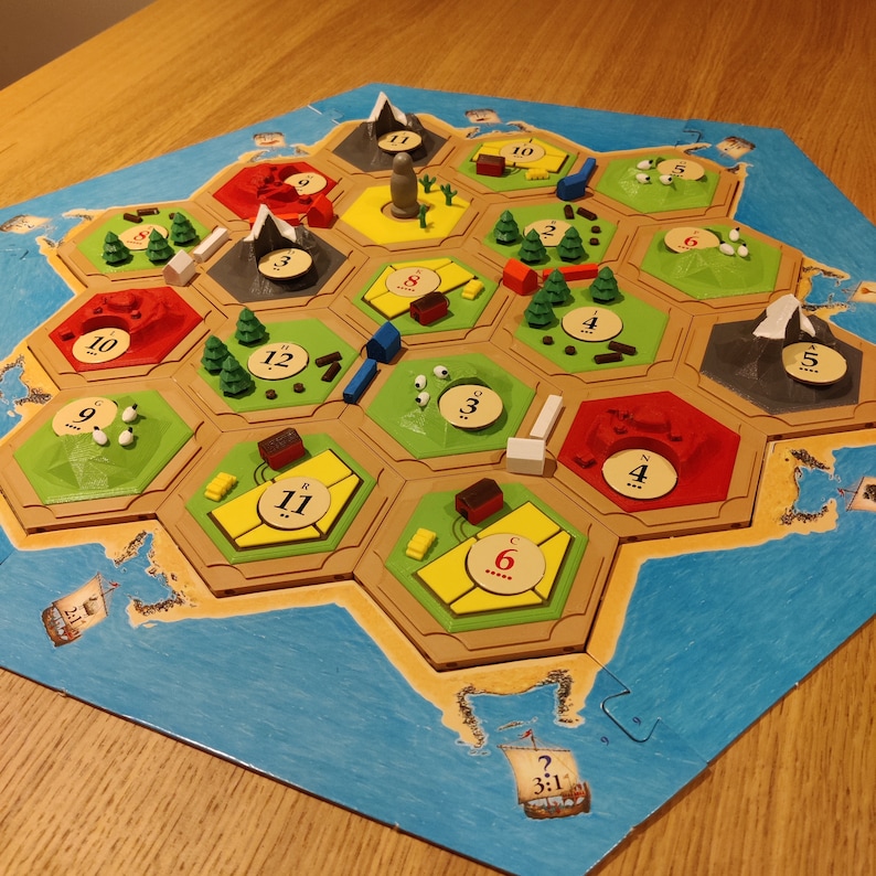 3D Printed Catan Tiles - Multi-colour and Magnetic - Etsy