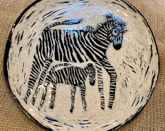 Uniquely Designed Handmade Sgraffito Ceramic Plate Dinner - Etsy