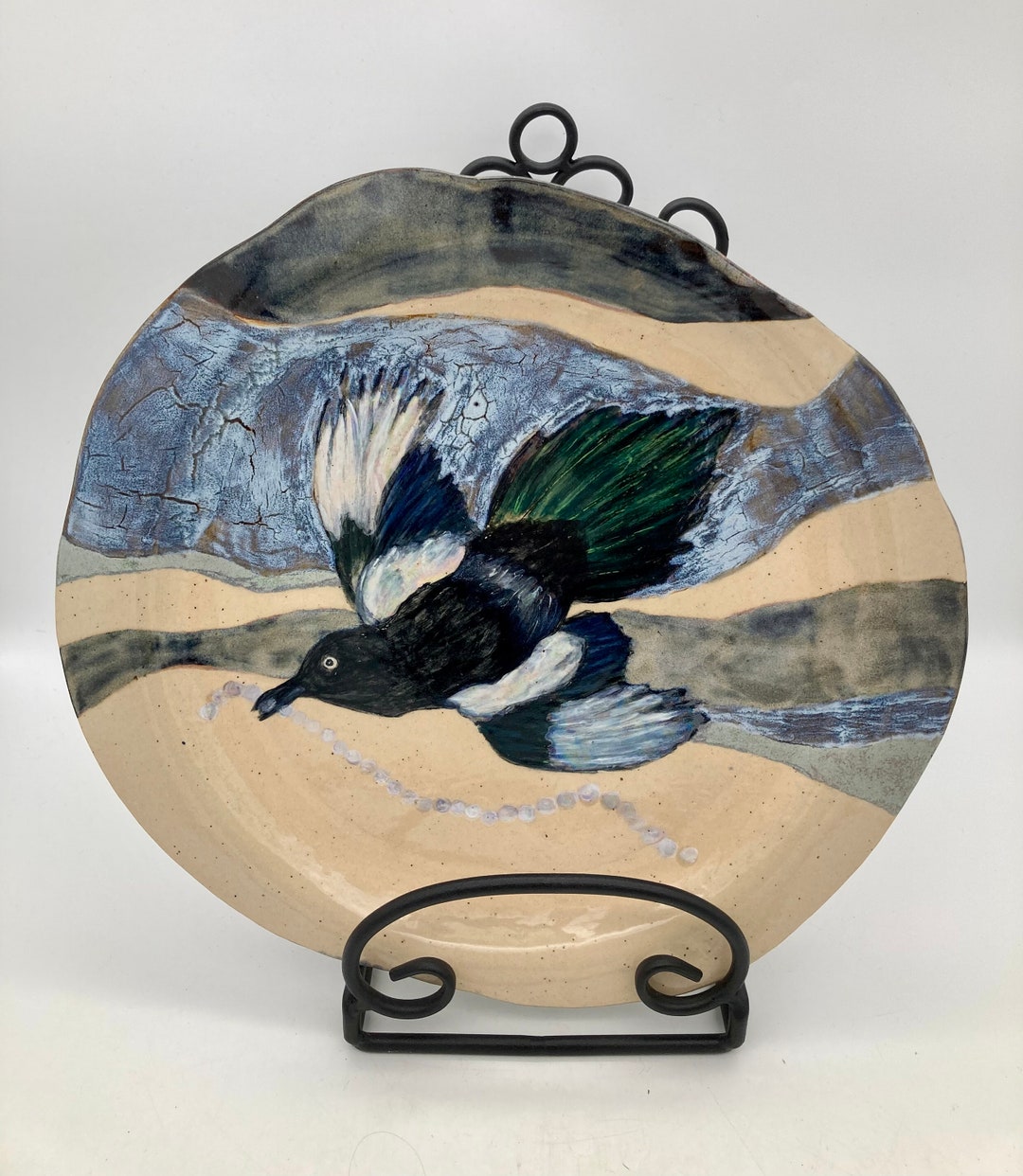 Magpies Pearls Ceramic Platter - Etsy