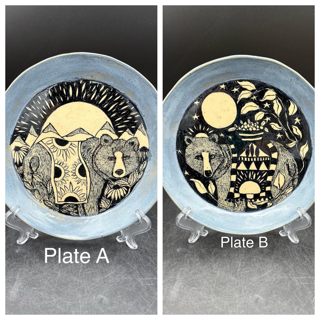 Moon Bear Ceramic Side Plates - Etsy