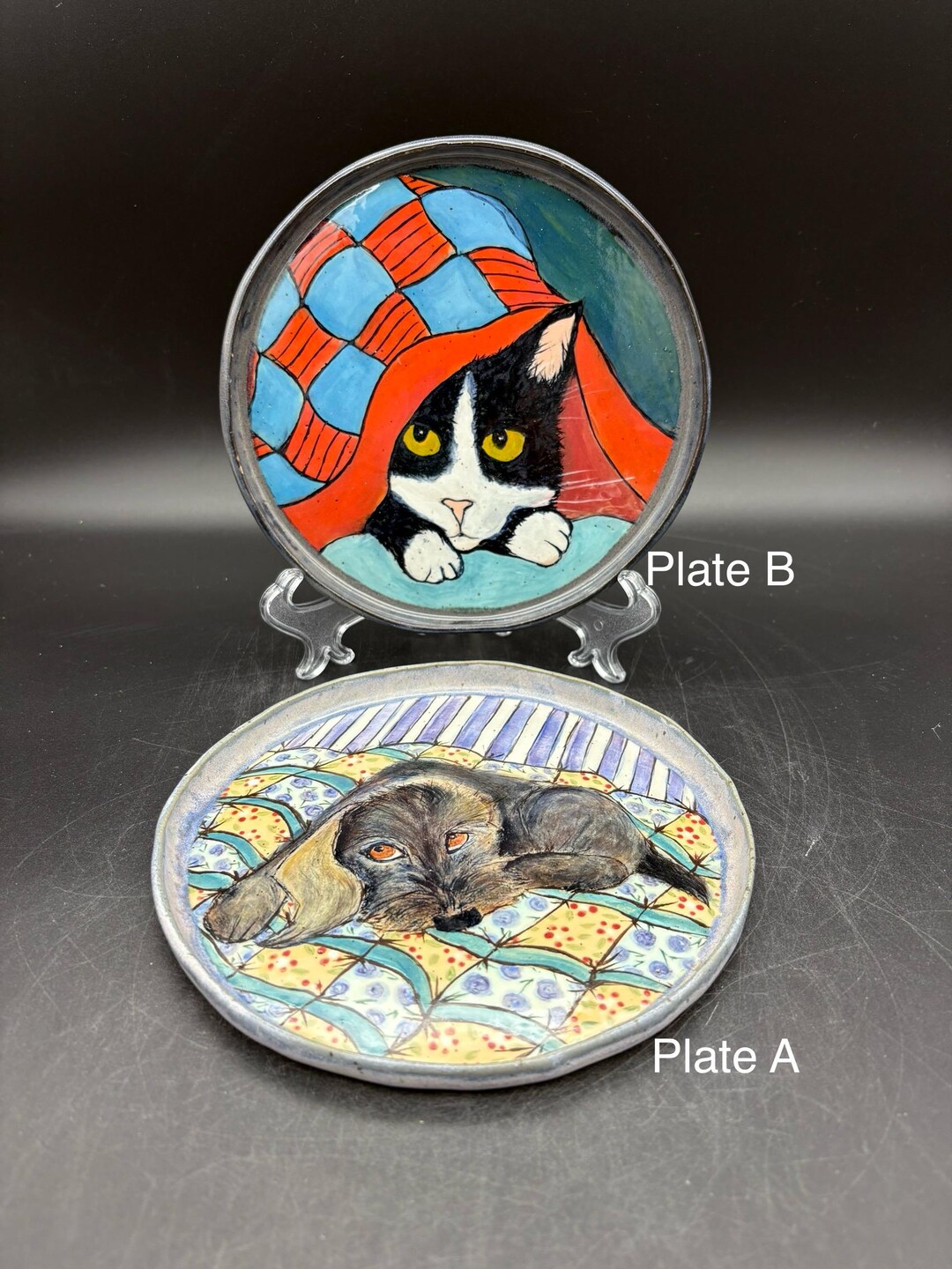 Pets on Quilts Ceramic Side Plates - Etsy