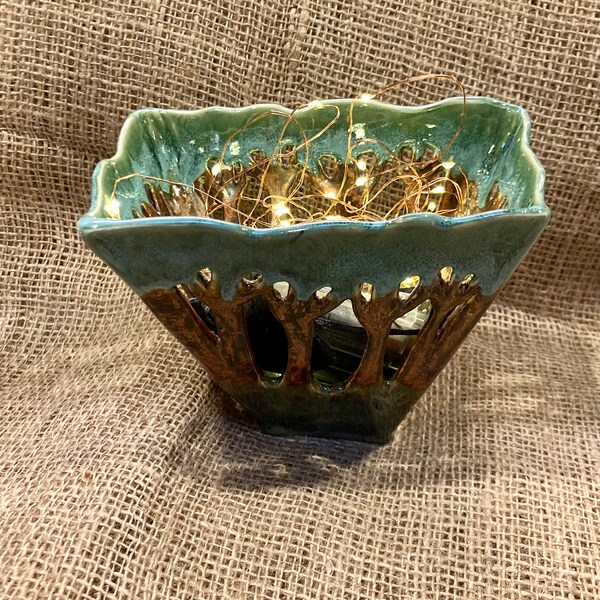 Pottery Luminary - Etsy