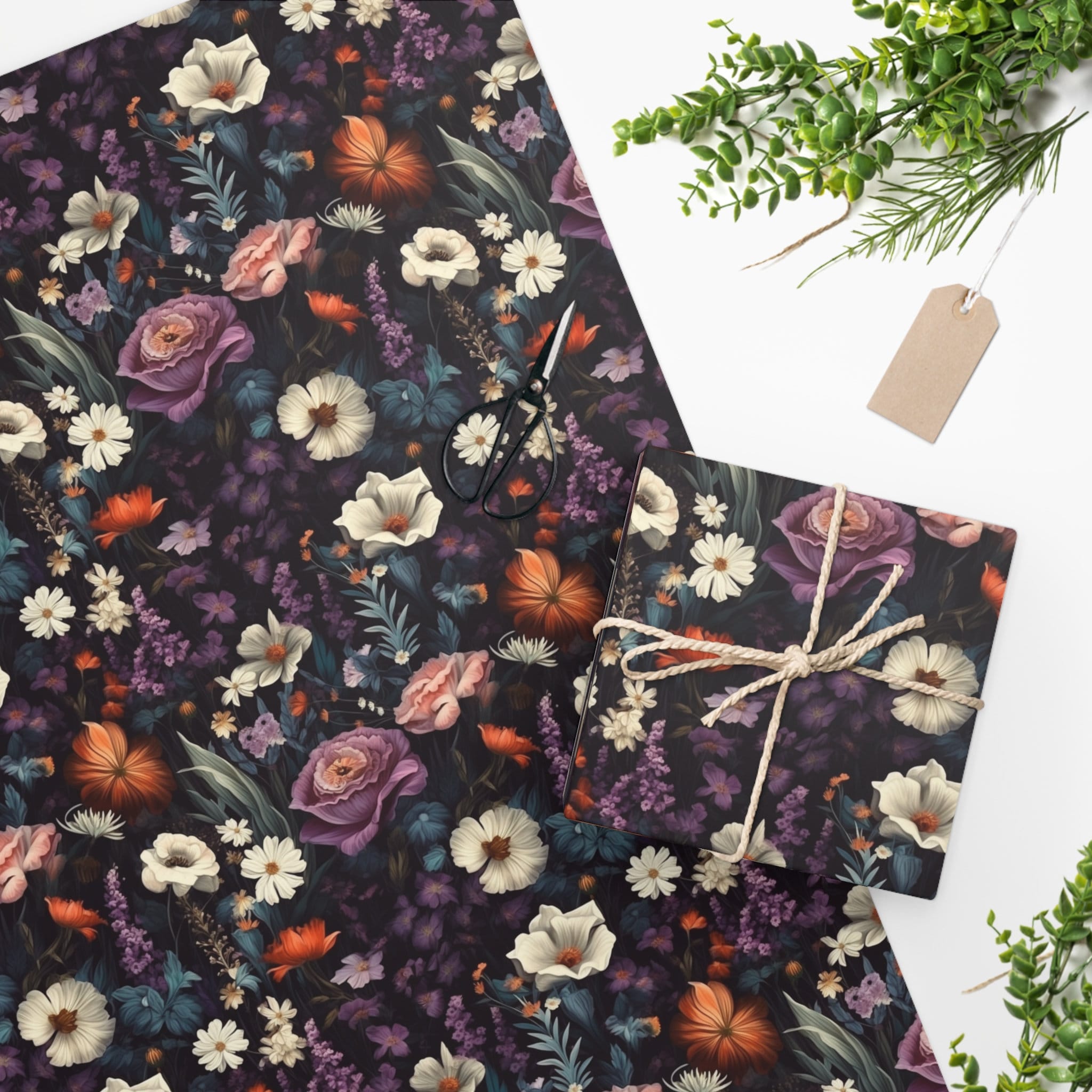 Dark Floral Seamless Flower Pattern, Digital Pattern, Jewel Tones ...