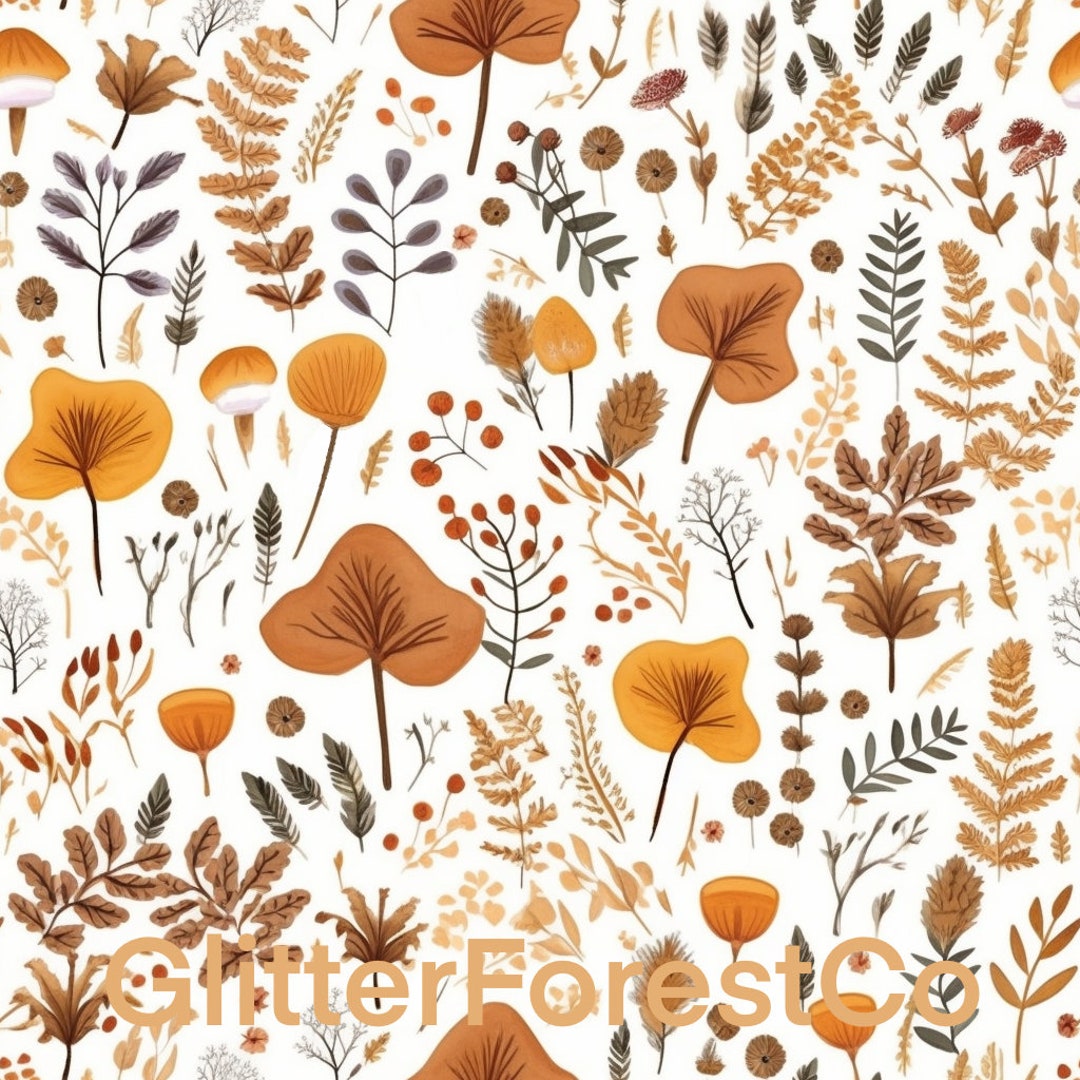 Forest Woodland Autumn Seamless Digital Pattern File, Muted Fall Colors ...