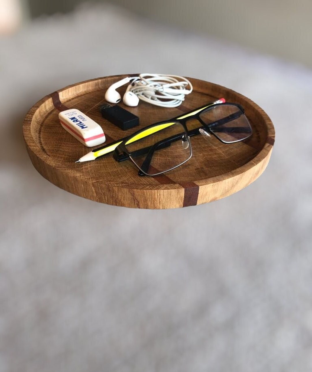 Wooden Valet Tray Catchall Tray EDC Tray Desk Organizer Tray Oak ...