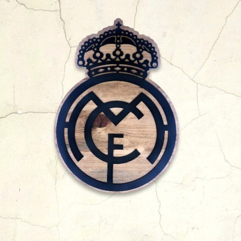 Real Madrid Wood Art Real Madrid Logo Real Madrid Coat of - Etsy
