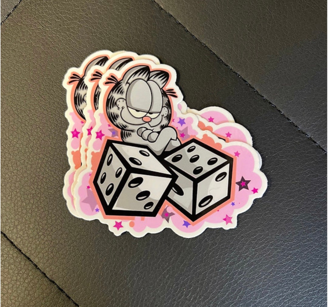 Original Art 3” Vinyl Sticker/decal- Garfield in the Clouds - Etsy