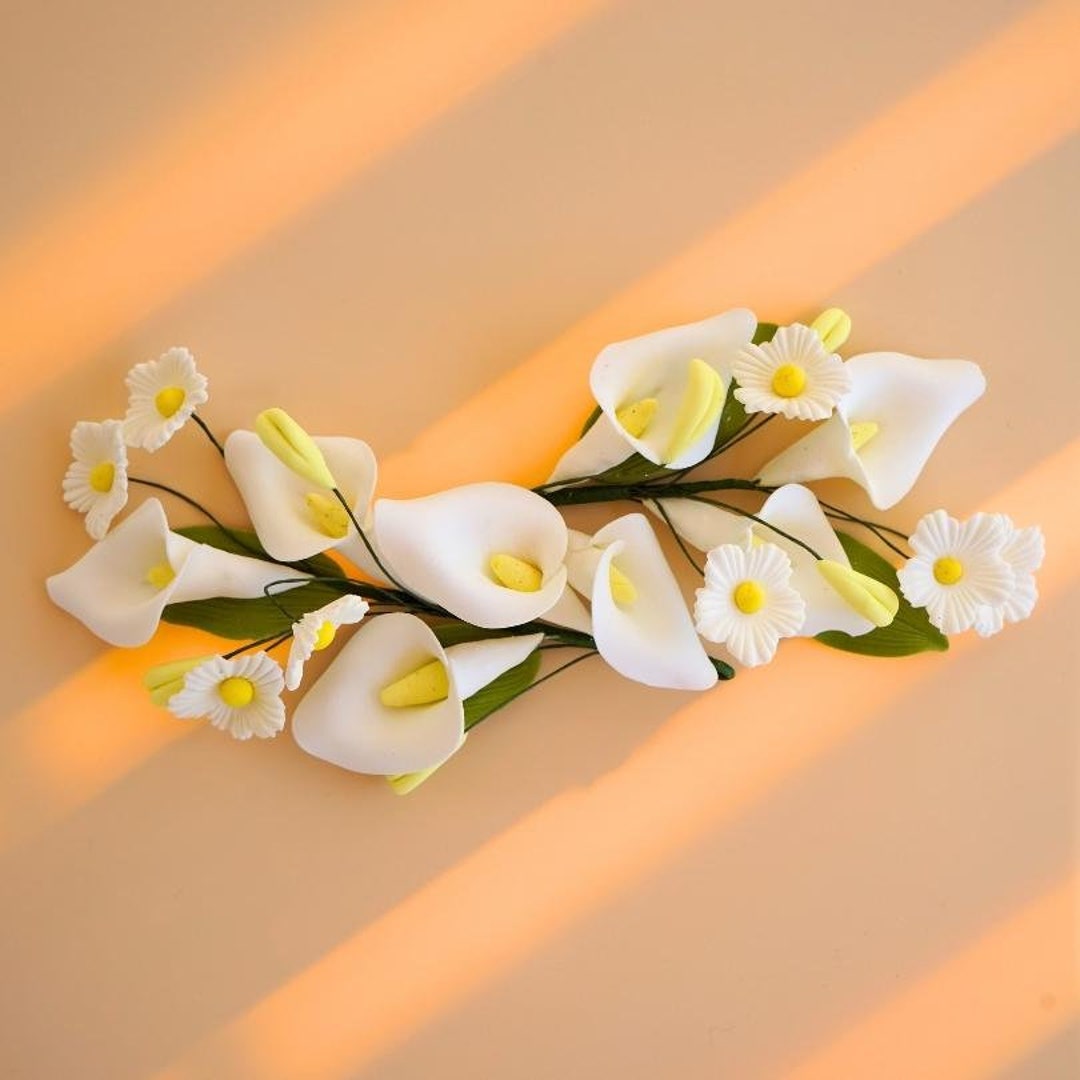 Flower Cake Topper rami Calla in Pastillage, Flower for Decorating ...