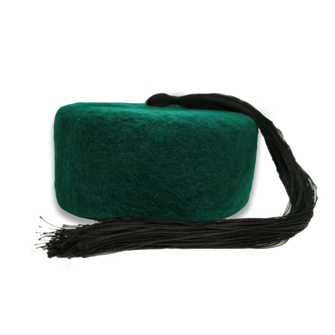 Tunisian Chechia With Green Wool Pompom, Handmade Chechia, Handmade ...