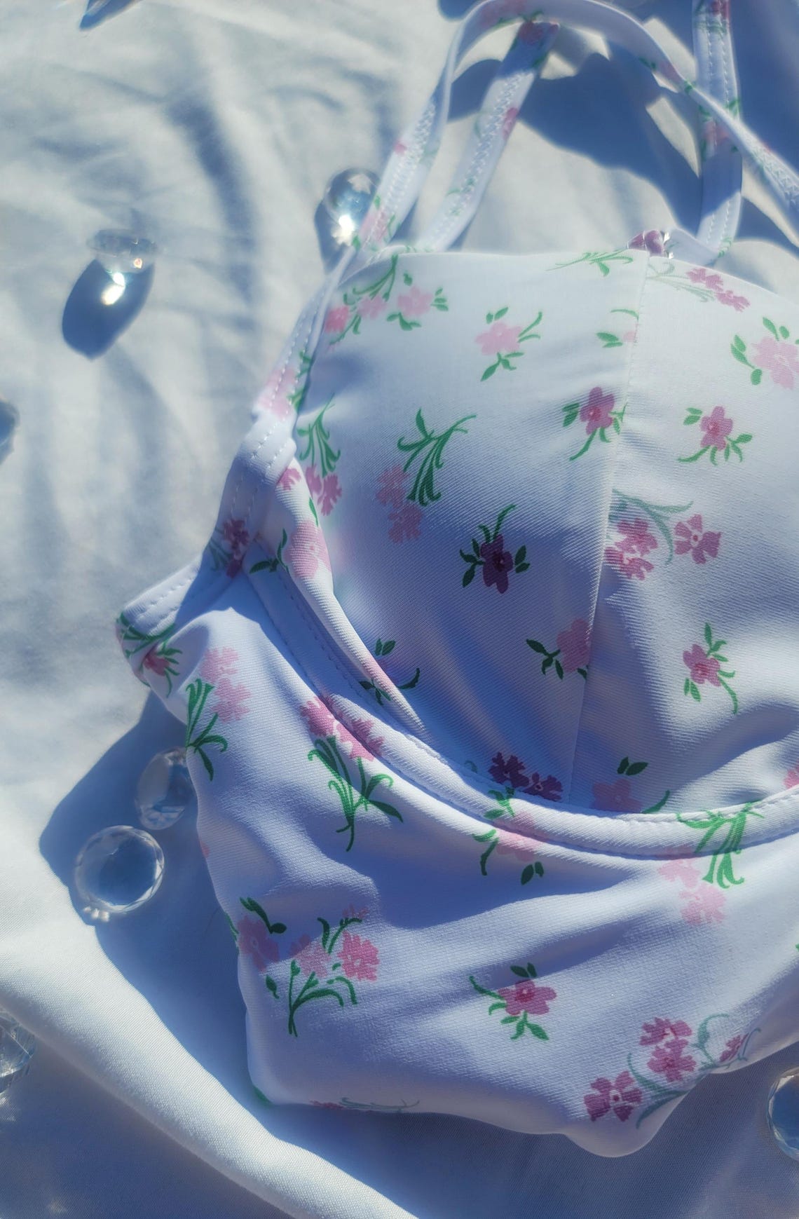 Floral Swimsuit Cute Flower Print One Piece Underwire Swimwear Classy ...