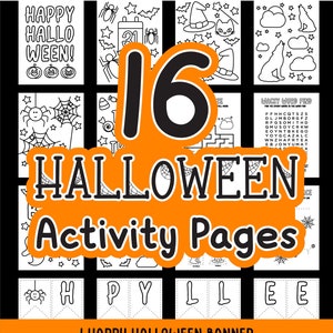 16 Halloween Activity Sheets for Kids, Halloween Party, Halloween ...
