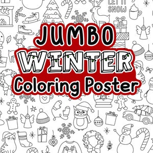 JUMBO Winter Coloring Poster, Christmas Coloring Banner for Kids ...