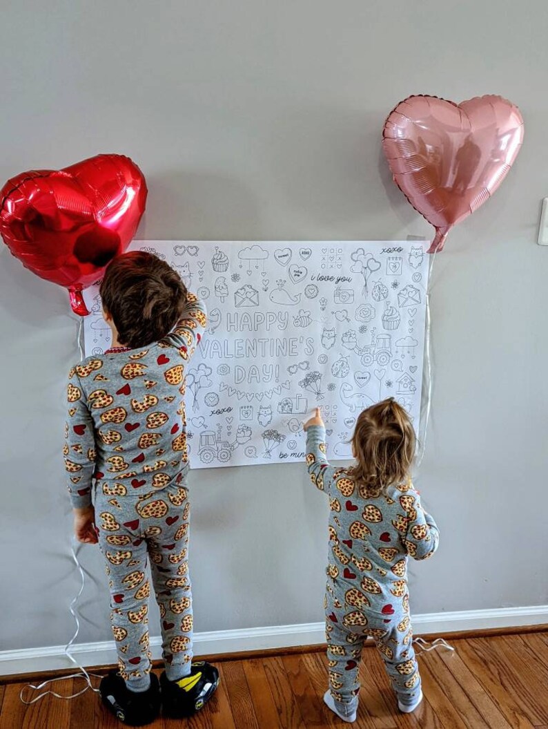JUMBO Valentine's Day Coloring Poster, Giant Valentine, Valentine's ...