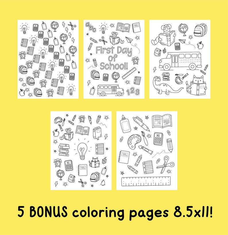 JUMBO Back to School Coloring, Coloring Page Banner, First Day of ...