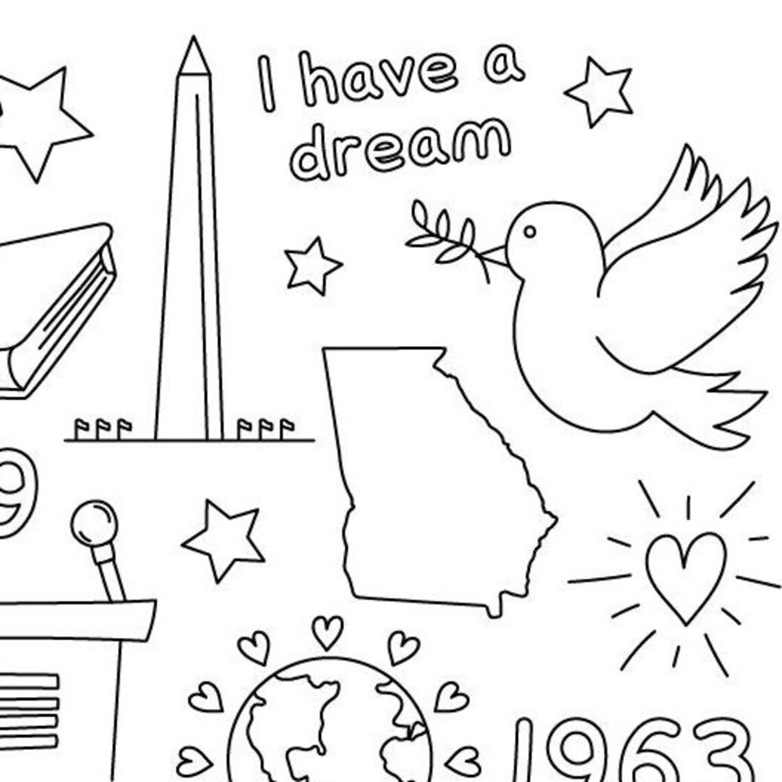 JUMBO Martin Luther King Jr. Coloring Poster, MLK Day, Martin Luther ...