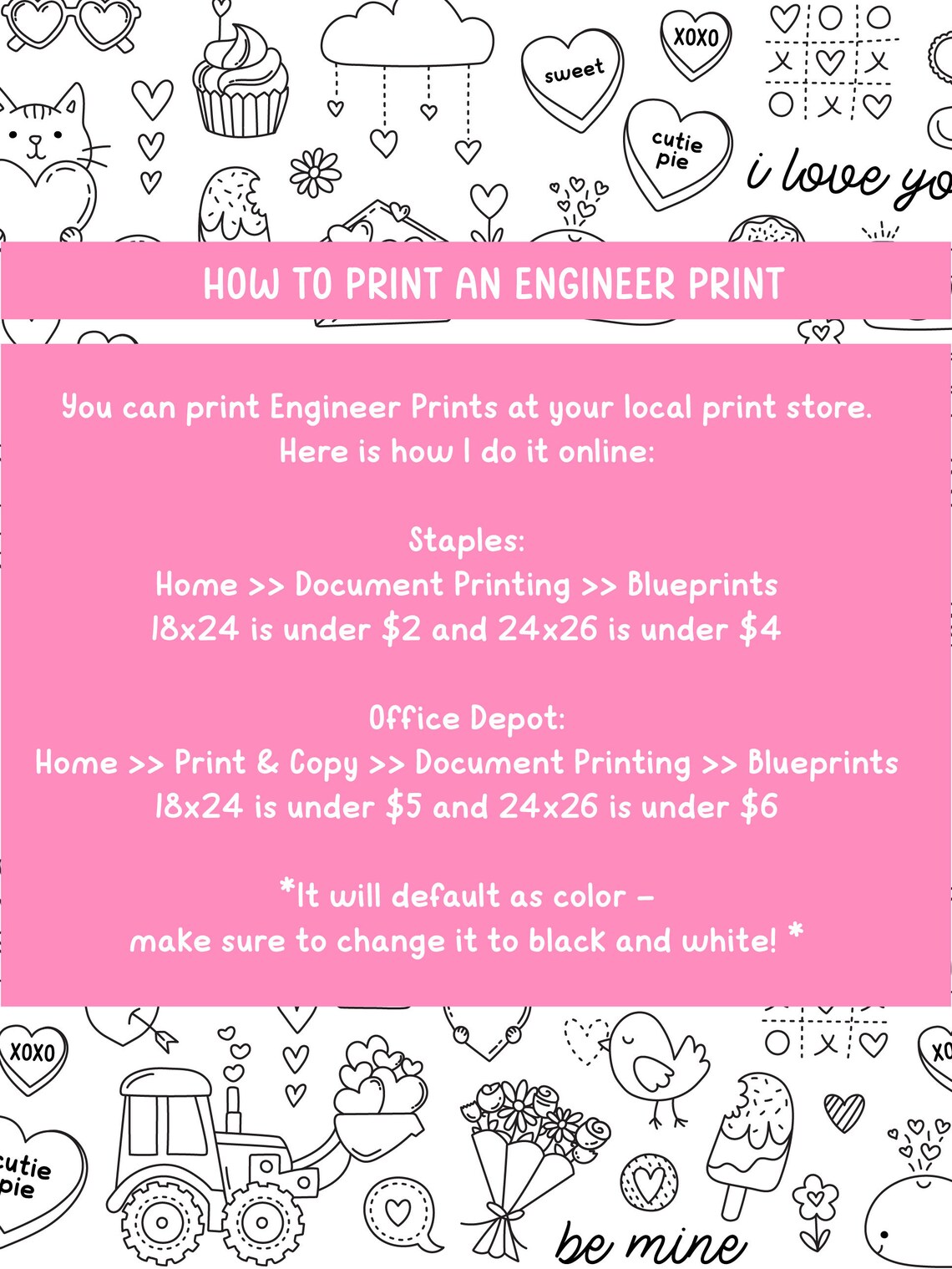 JUMBO Valentine's Day Coloring Poster Giant Valentine | Etsy