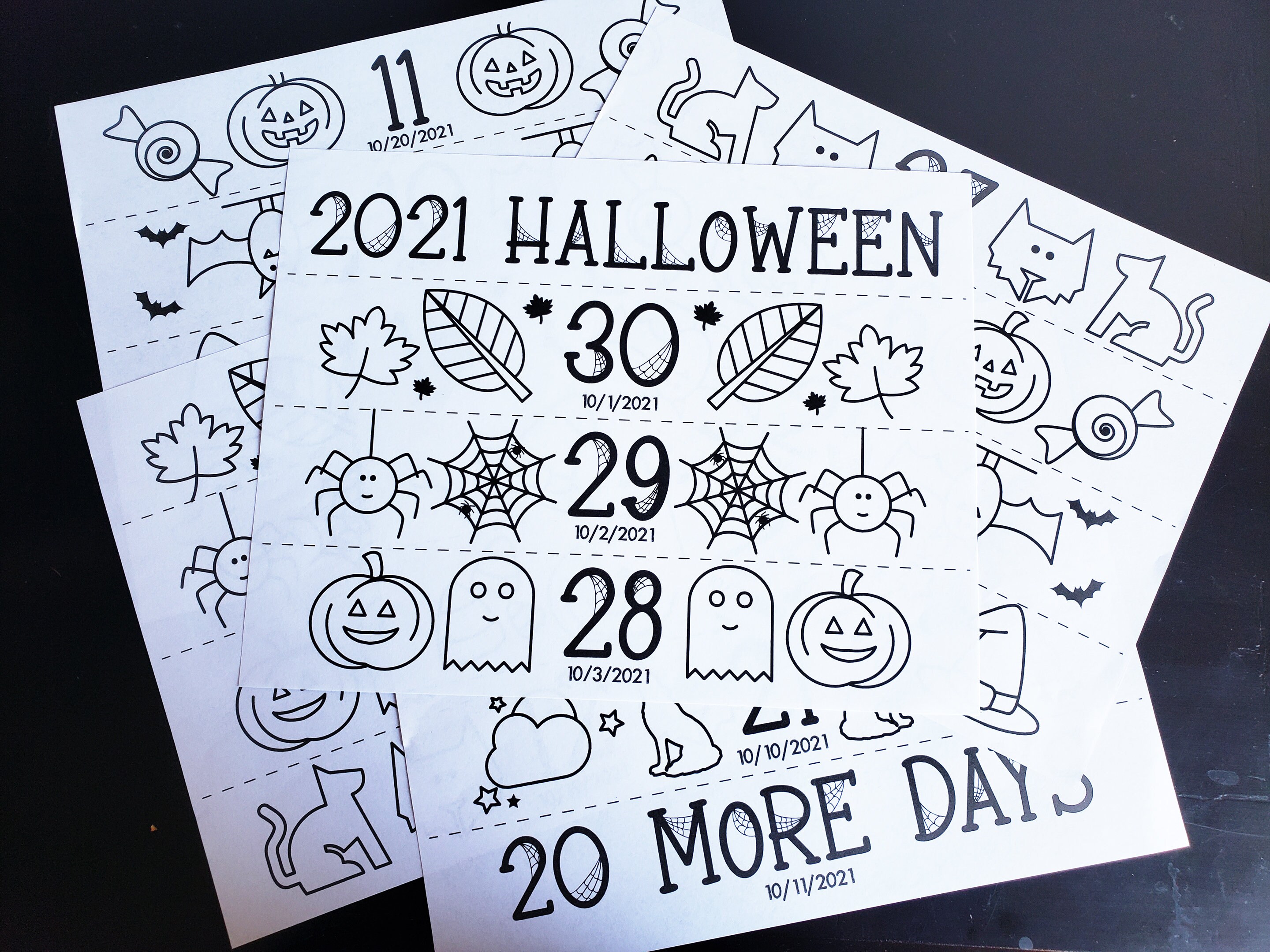 Halloween Countdown Coloring Page, Countdown Chain Printable, Days ...