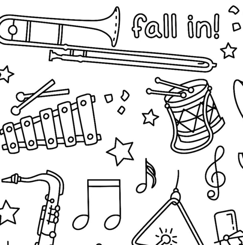 JUMBO Marching Band Coloring Poster, Coloring Page Banner, Marching ...