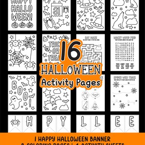 16 Halloween Activity Sheets for Kids, Halloween Party, Halloween ...