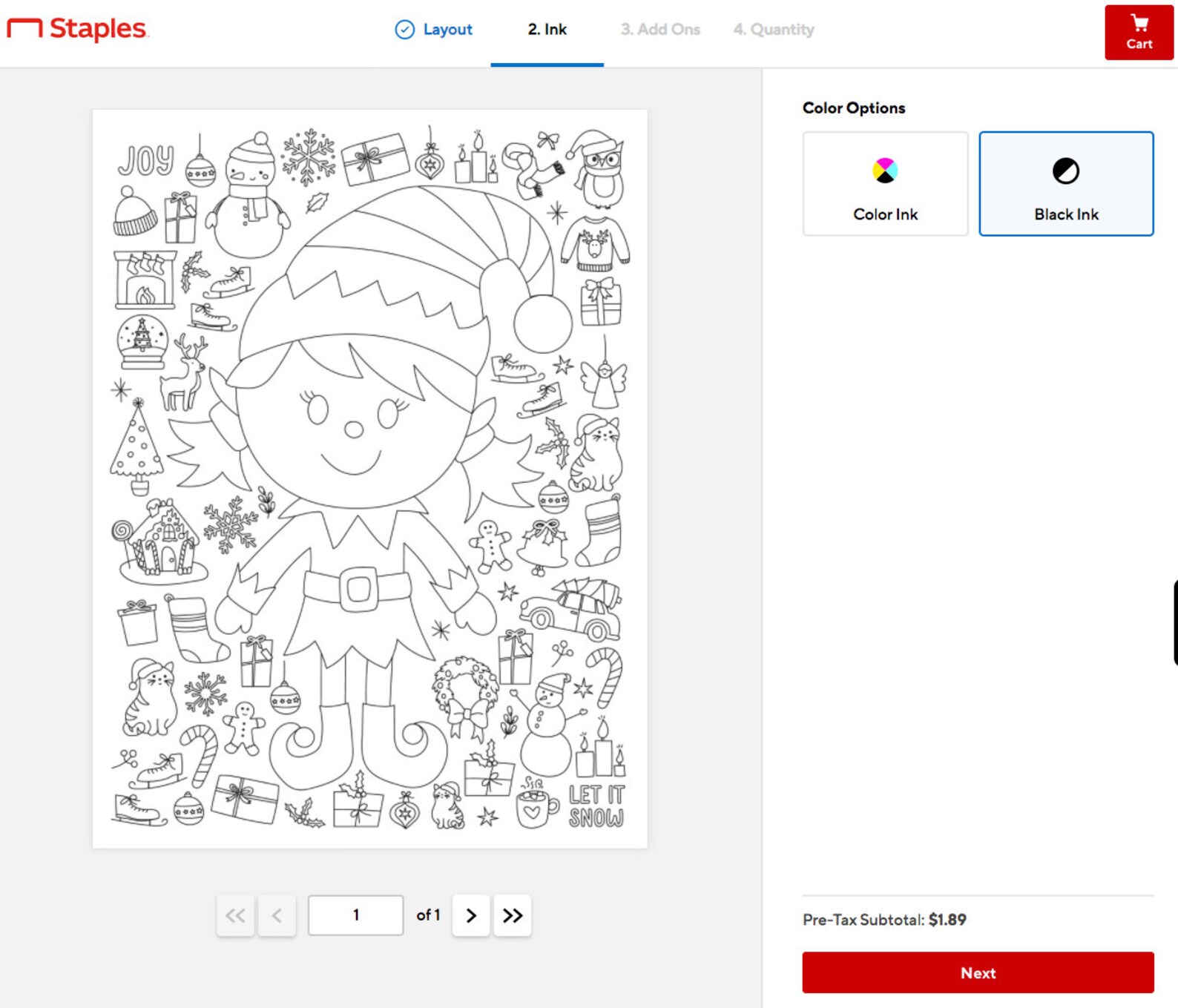 JUMBO Christmas Coloring Poster, GIRL Elf Coloring Page, Doodle ...