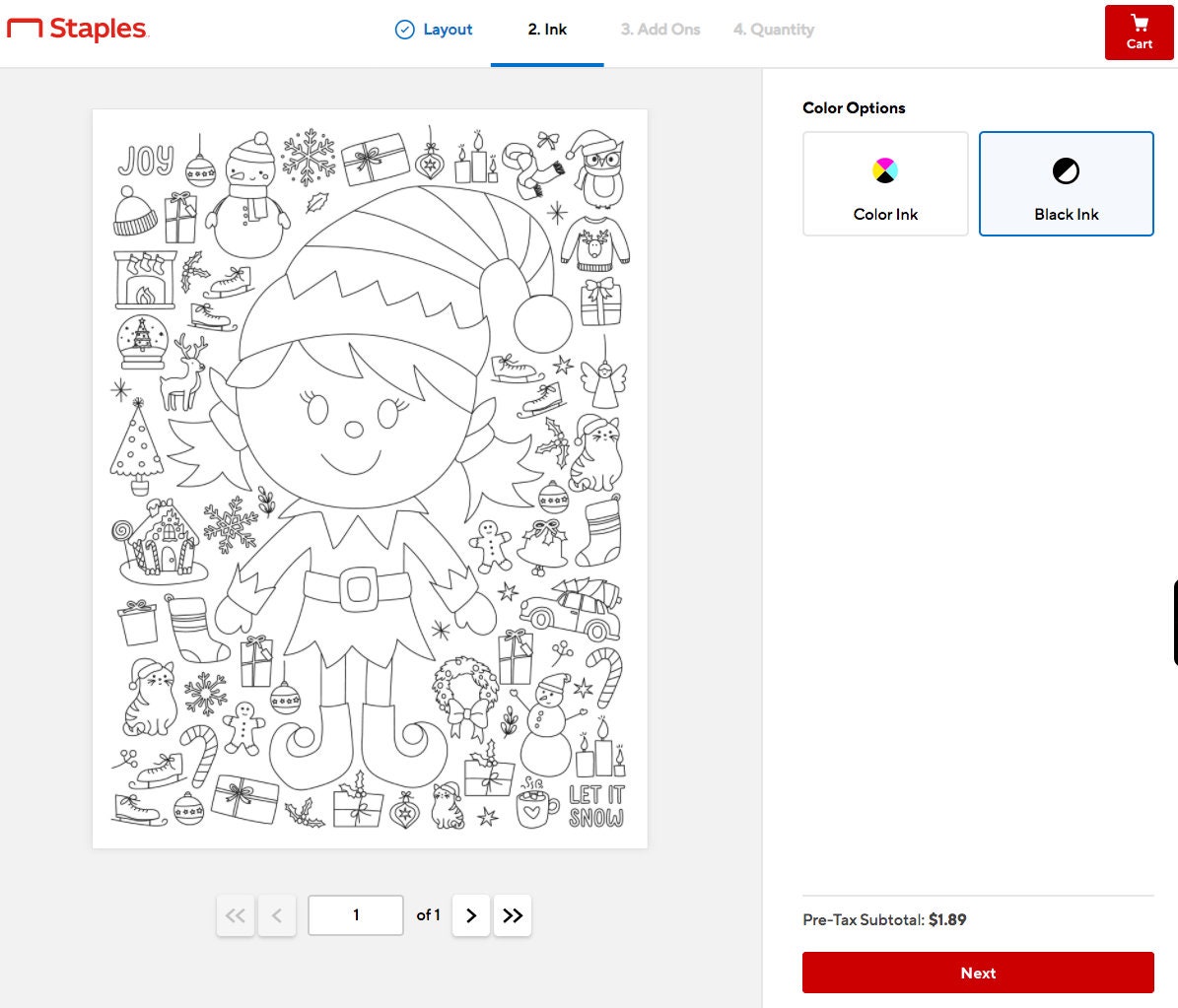 JUMBO Christmas Coloring Poster, GIRL Elf Coloring Page, Doodle ...