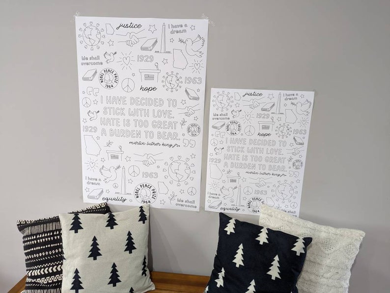 JUMBO Martin Luther King Jr. Coloring Poster, MLK Day, Martin Luther ...