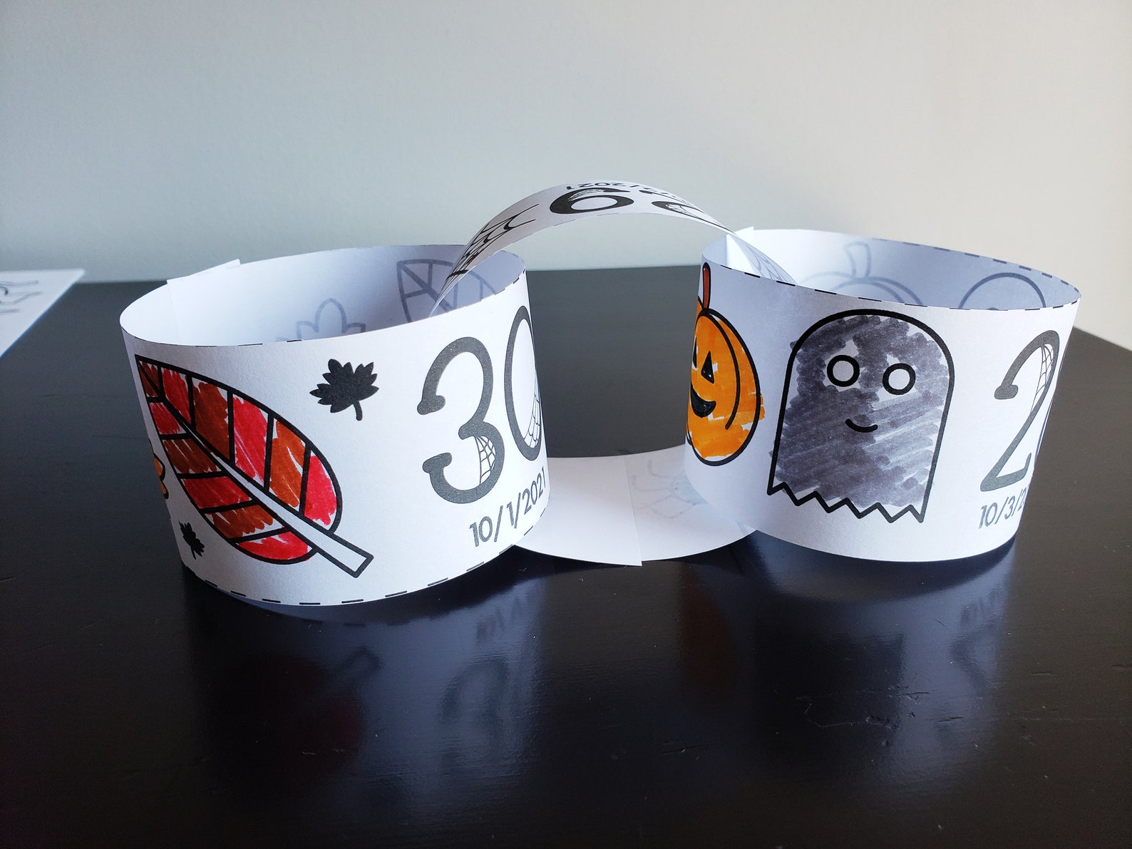 Halloween Countdown Coloring Page, Countdown Chain Printable, Days ...