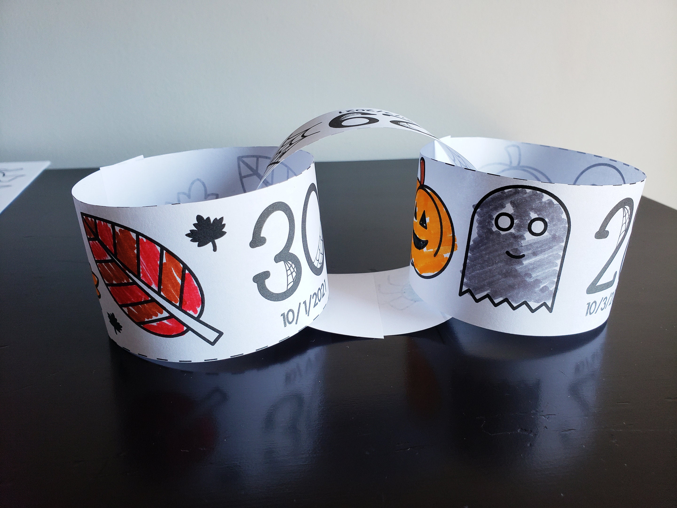 Halloween Countdown Coloring Page, Countdown Chain Printable, Days ...