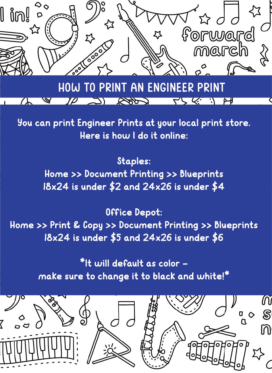 JUMBO Marching Band Coloring Poster, Coloring Page Banner, Marching ...