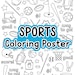 Jumbo Sports Coloring Poster: Kids Birthday Party Activity (digital ...