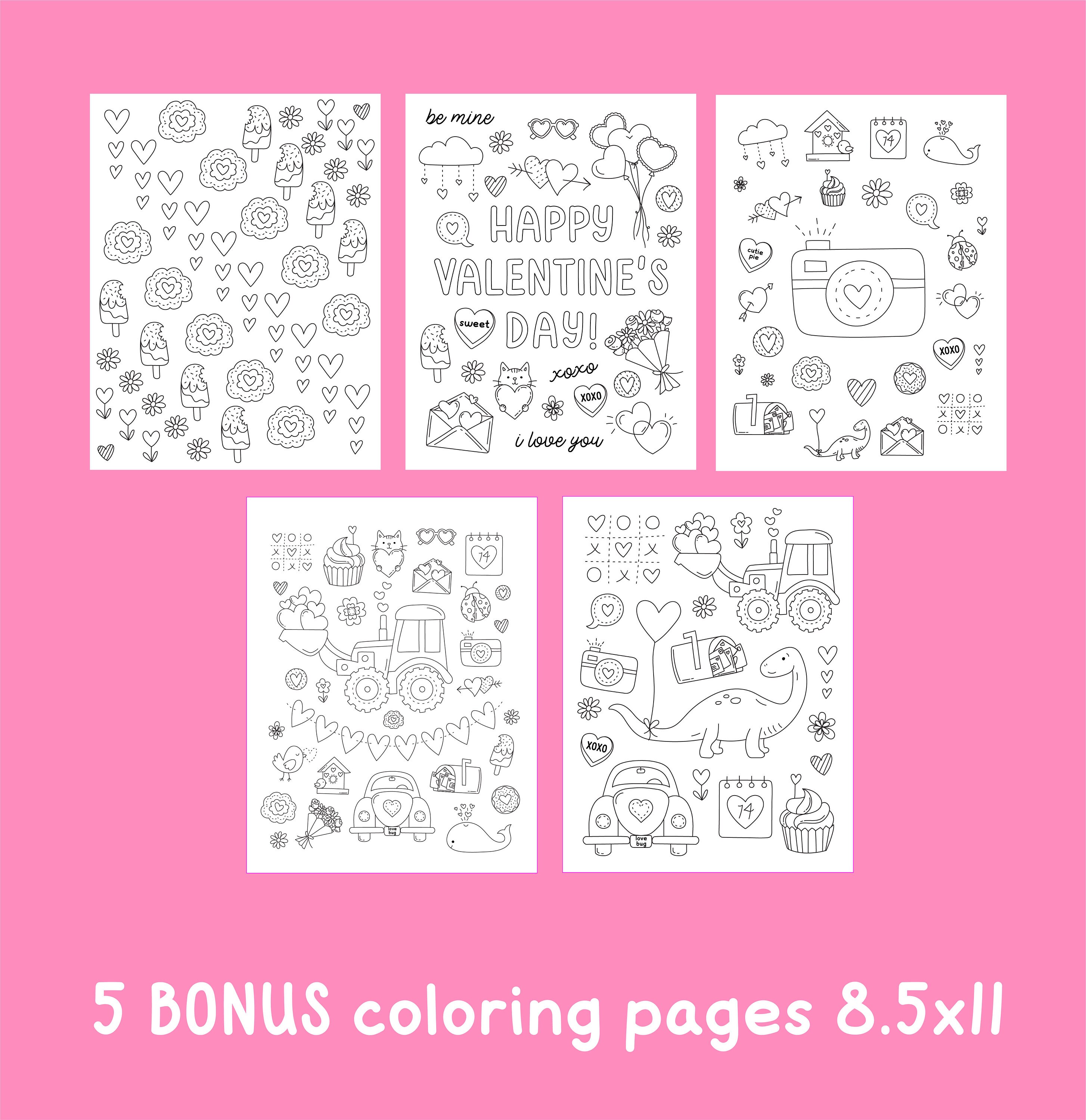 JUMBO Valentine's Day Coloring Poster, Giant Valentine, Valentine's ...