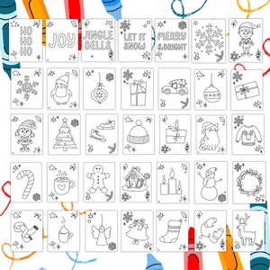 45 Christmas Coloring Pages for Kids, Preschool Coloring Book, Simple ...