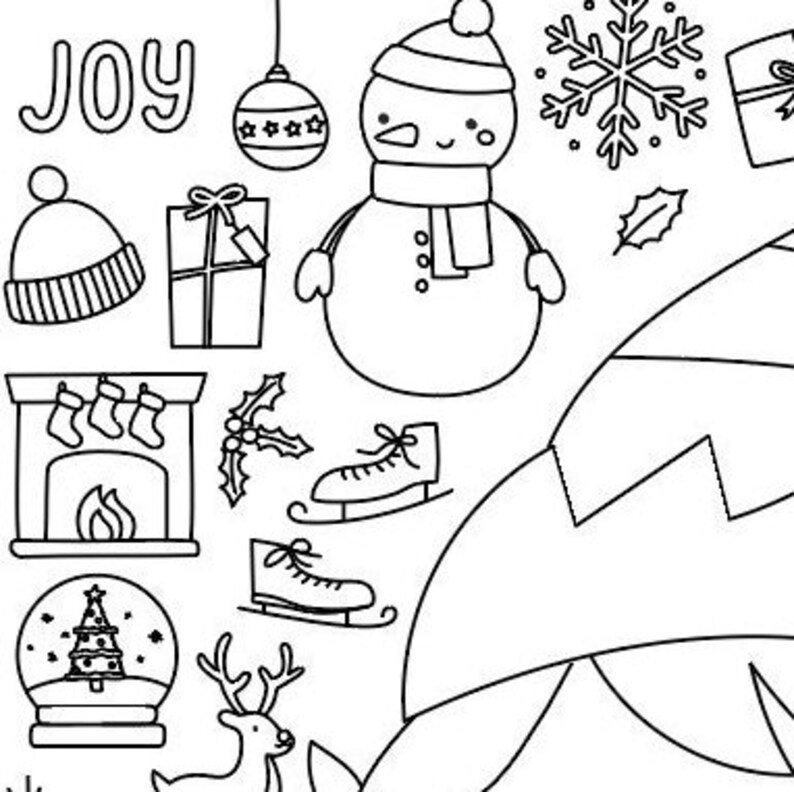 JUMBO Christmas Coloring Poster, GIRL Elf Coloring Page, Doodle ...