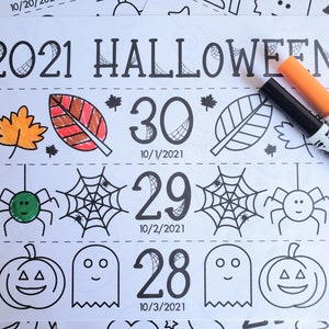 Halloween Countdown Coloring Page, Countdown Chain Printable, Days ...