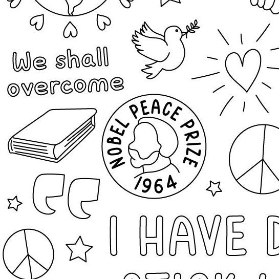 JUMBO Martin Luther King Jr. Coloring Poster, MLK Day, Martin Luther ...