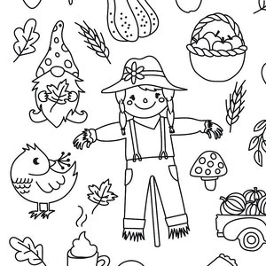 Jumbo Fall Thanksgiving Coloring Poster: Kids' Doodle Page (digital ...
