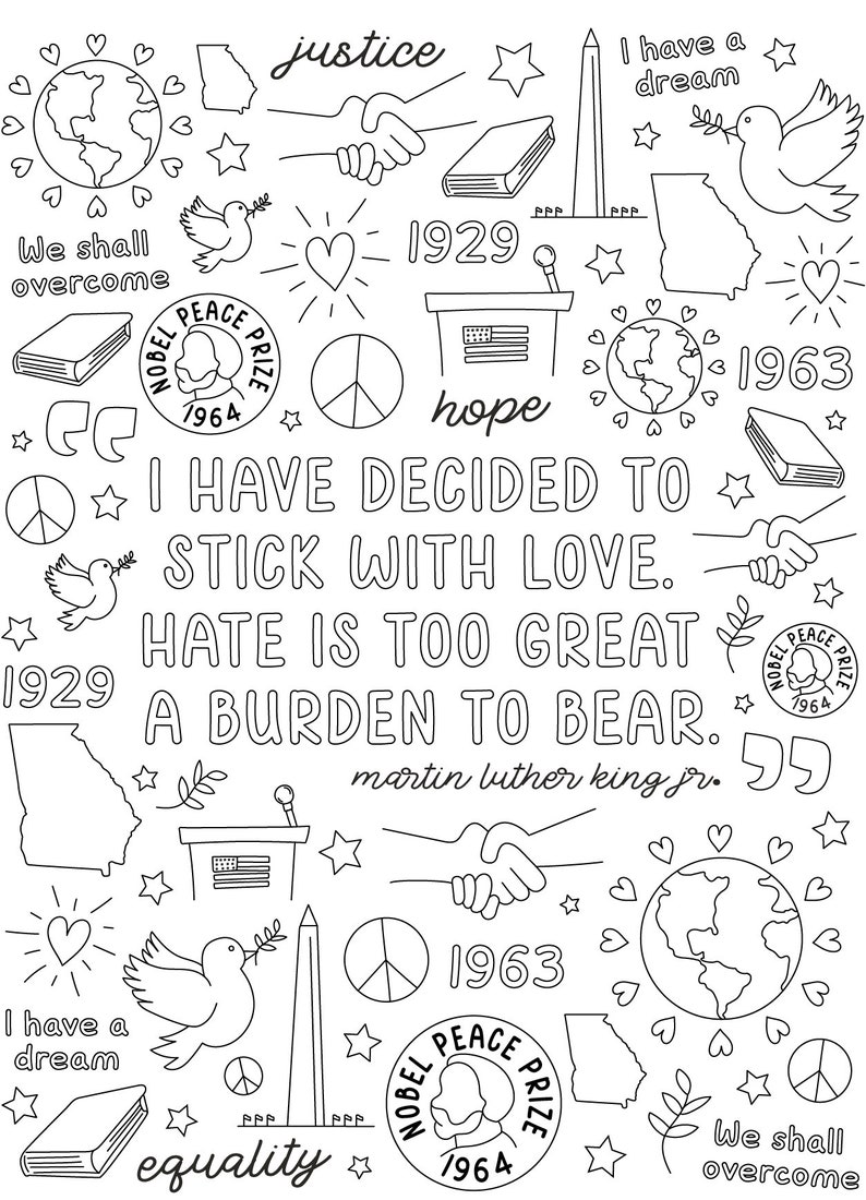 JUMBO Martin Luther King Jr. Coloring Poster, MLK Day, Martin Luther ...
