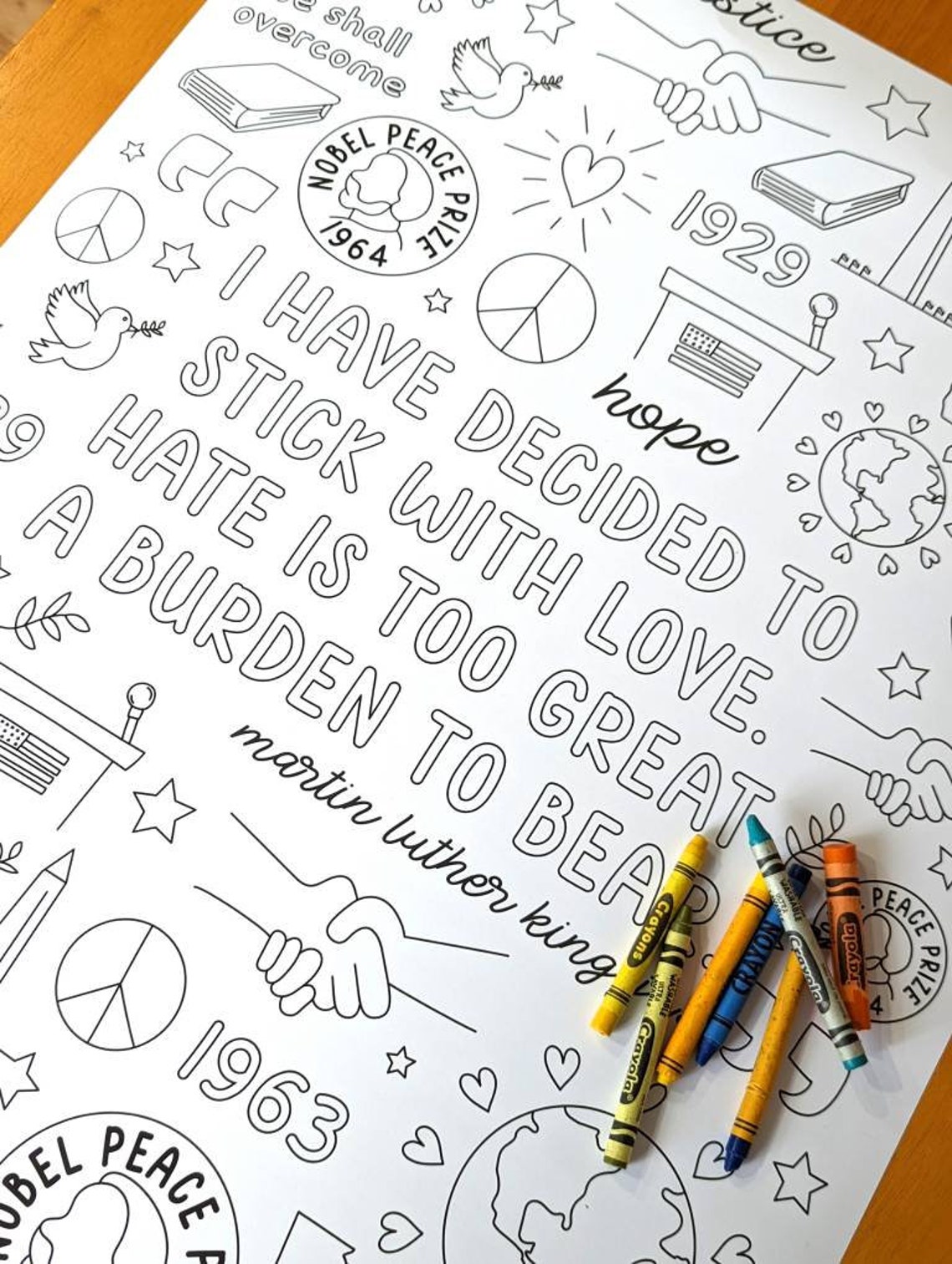 JUMBO Martin Luther King Jr. Coloring Poster, MLK Day, Martin Luther ...