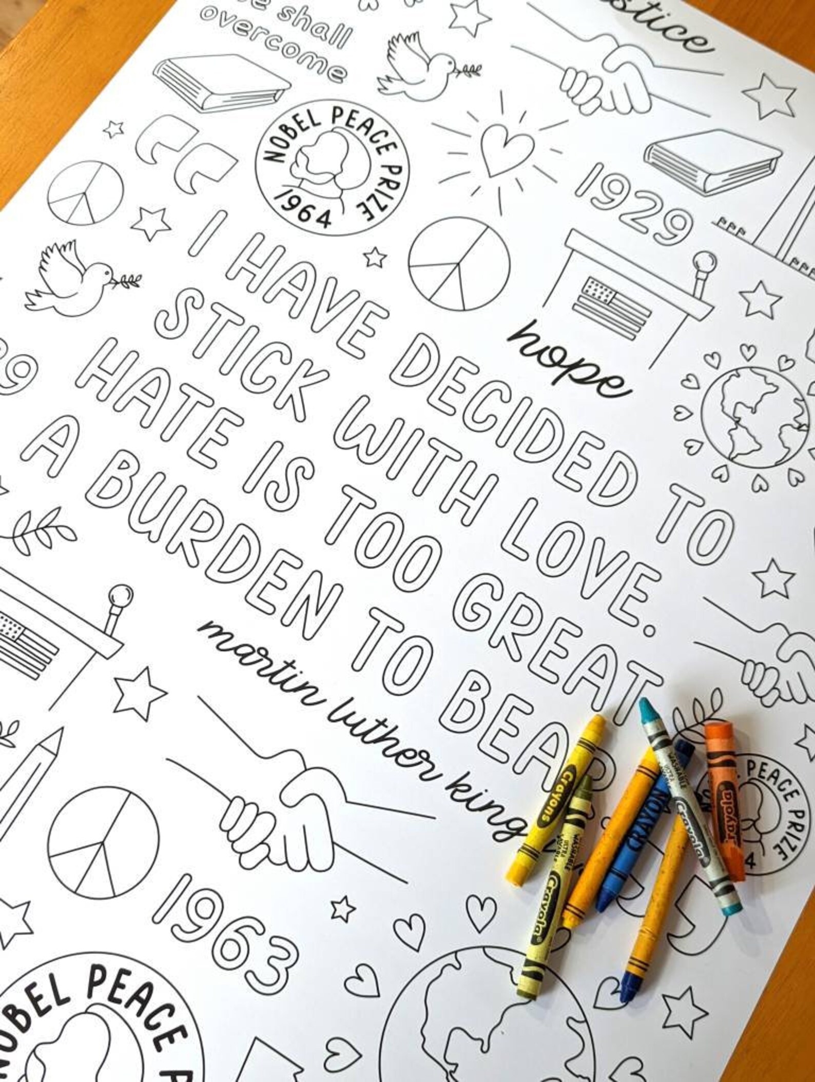 JUMBO Martin Luther King Jr. Coloring Poster, MLK Day, Martin Luther ...